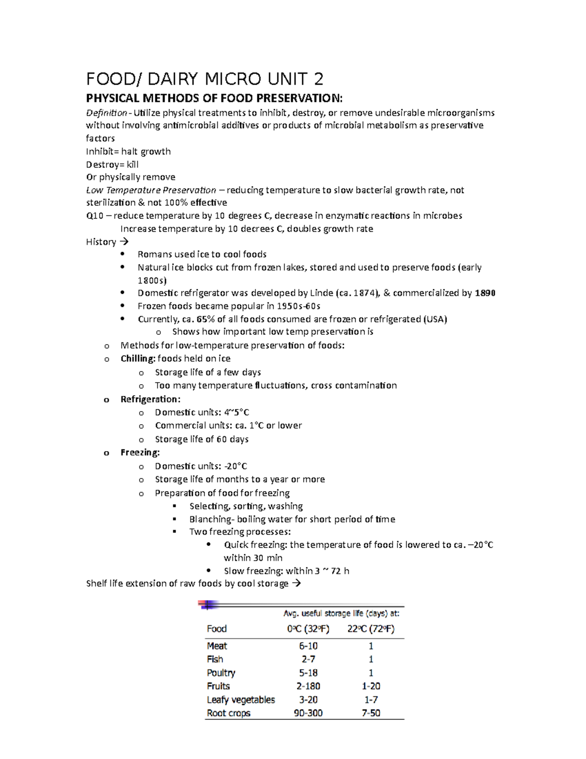 Food micro unit 2 - unit 2 study guide - Food And Dairy Micro - DAIRY ...