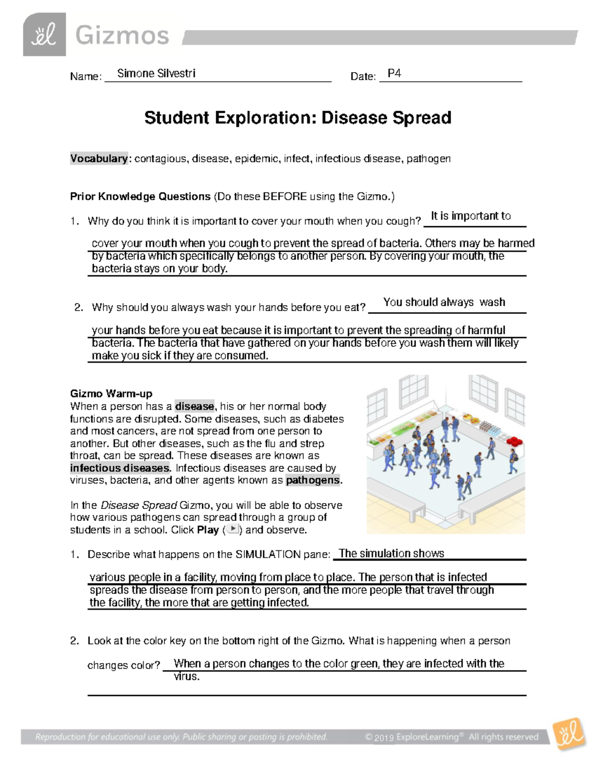 Disease Spread SE-1 - Name: ______________________________________ Date