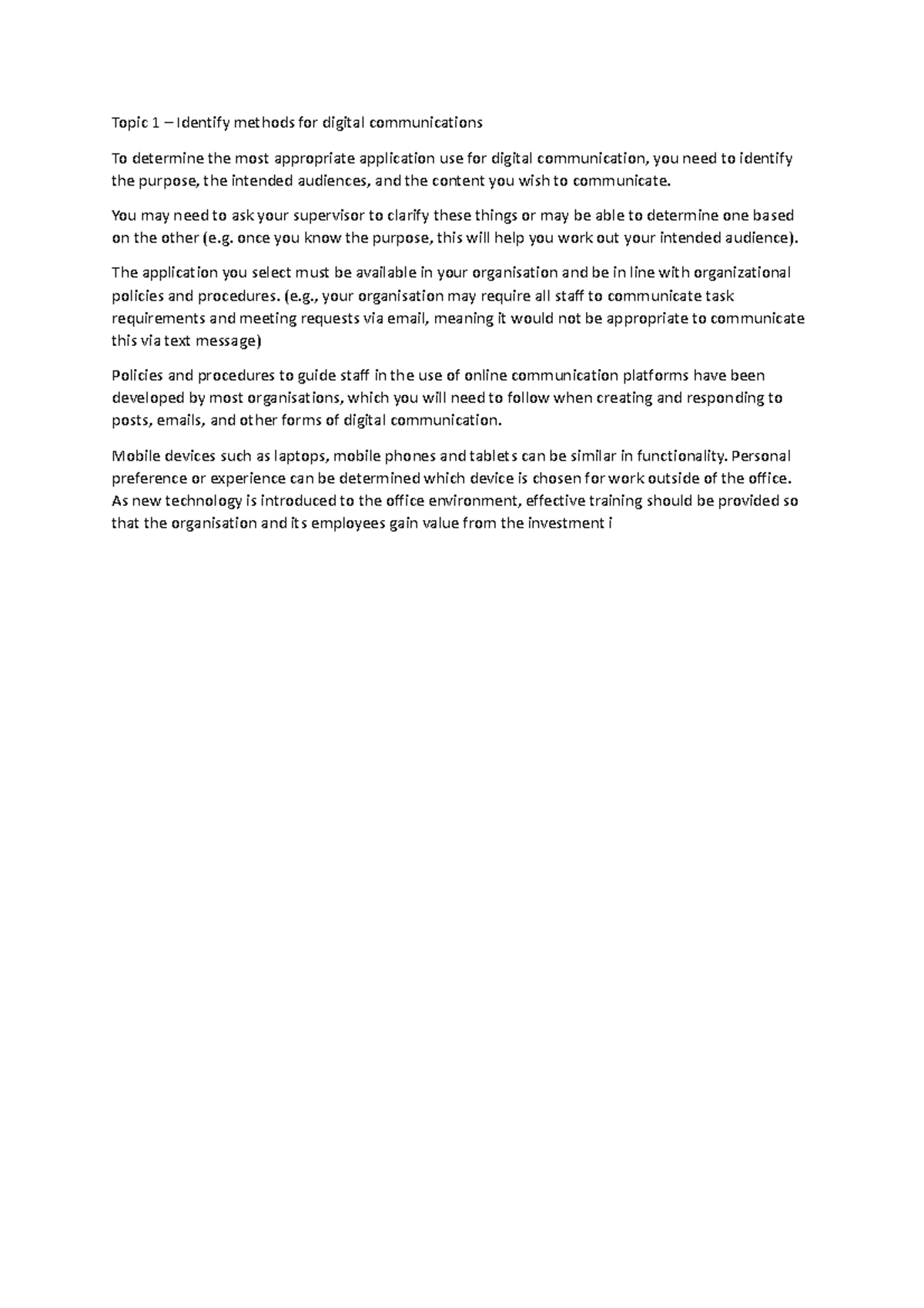 Topic 3 Notes - nuf said gfy - Topic 1 – Identify methods for digital ...