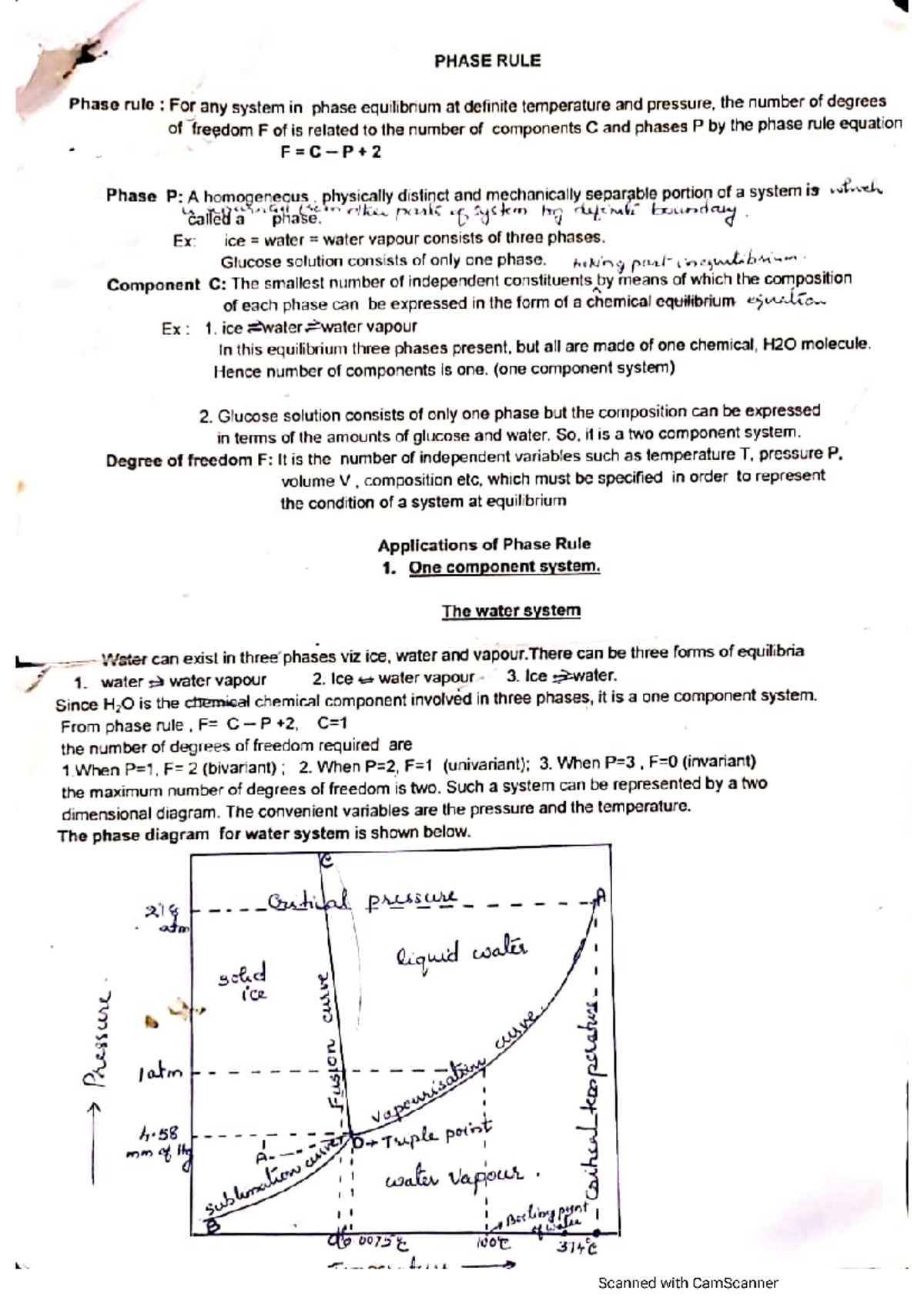 PRINTED NOTES OF TOPIC PHASE RULE,APPLICATION OF PHASE RULE WITH ITS ...