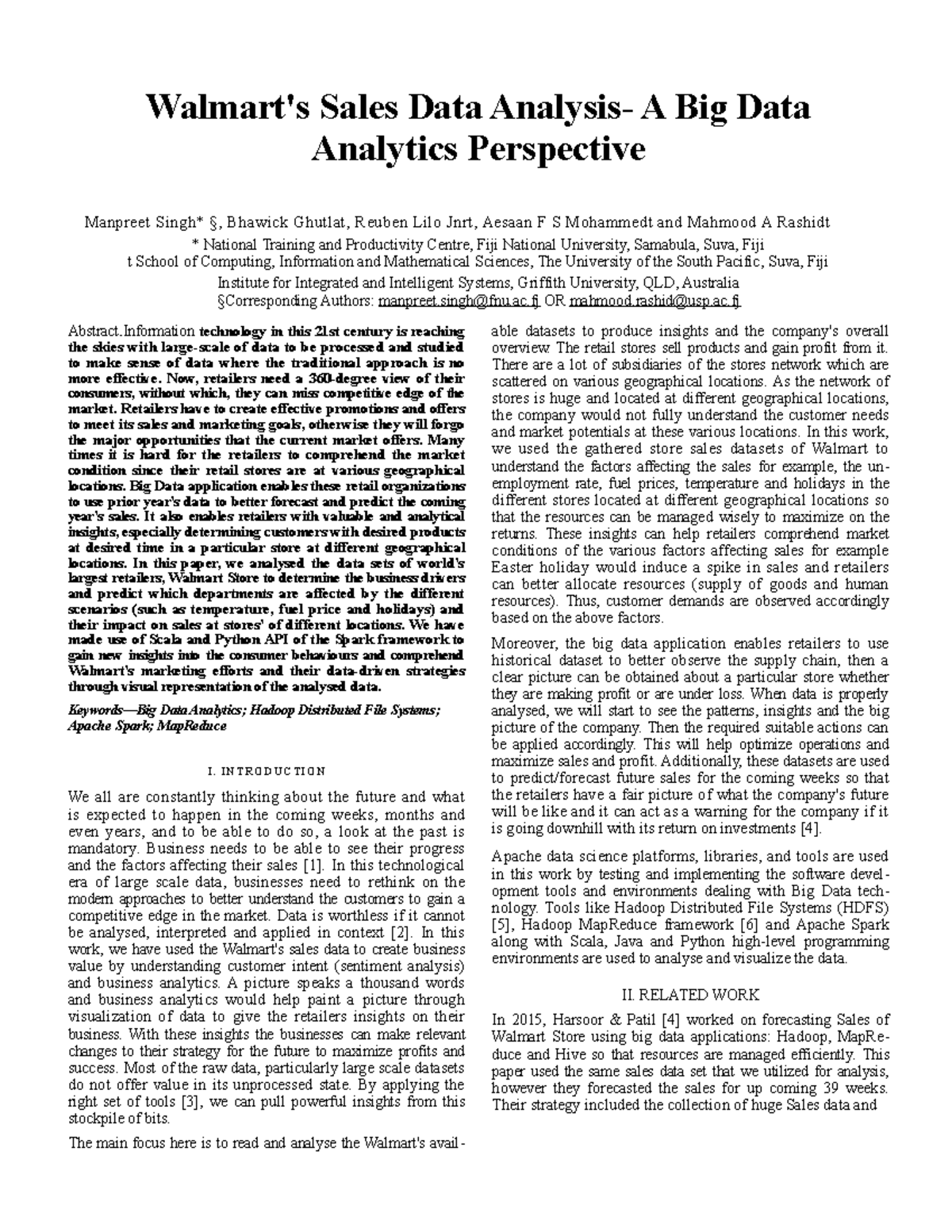 Walmart's Sales Data Analysis- A Big Data Analytics Perspective ...