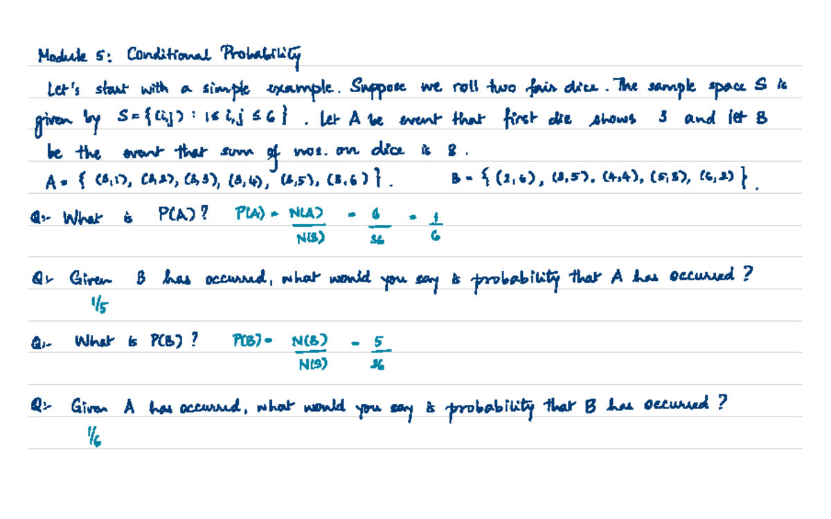 probability notes for 2nd year set 1 - Module 5 : conditional ...
