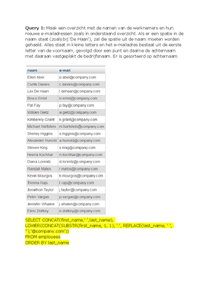 Antwoorden SQL opdrachten - Antwoorden SQL opdrachten Antwoorden Sectie ...