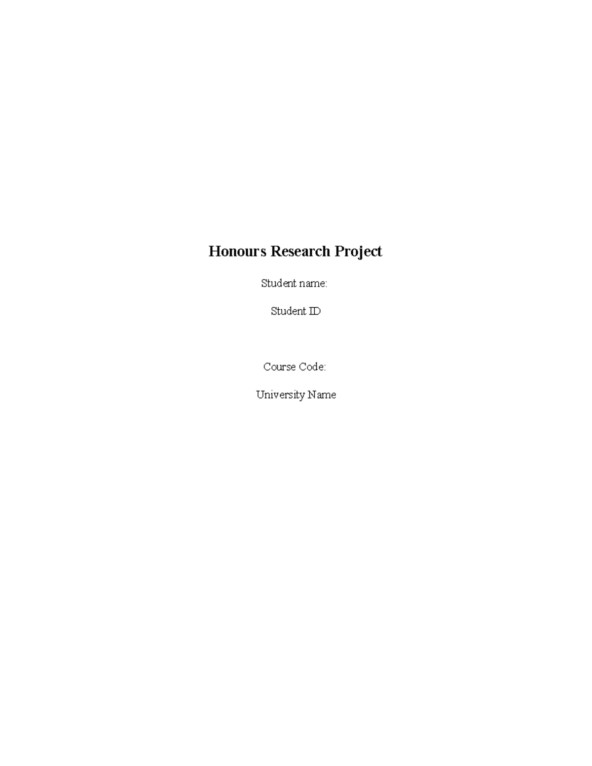 Huzihan 1 3000 Honours Research Project JK 26Apr - Honours Research ...