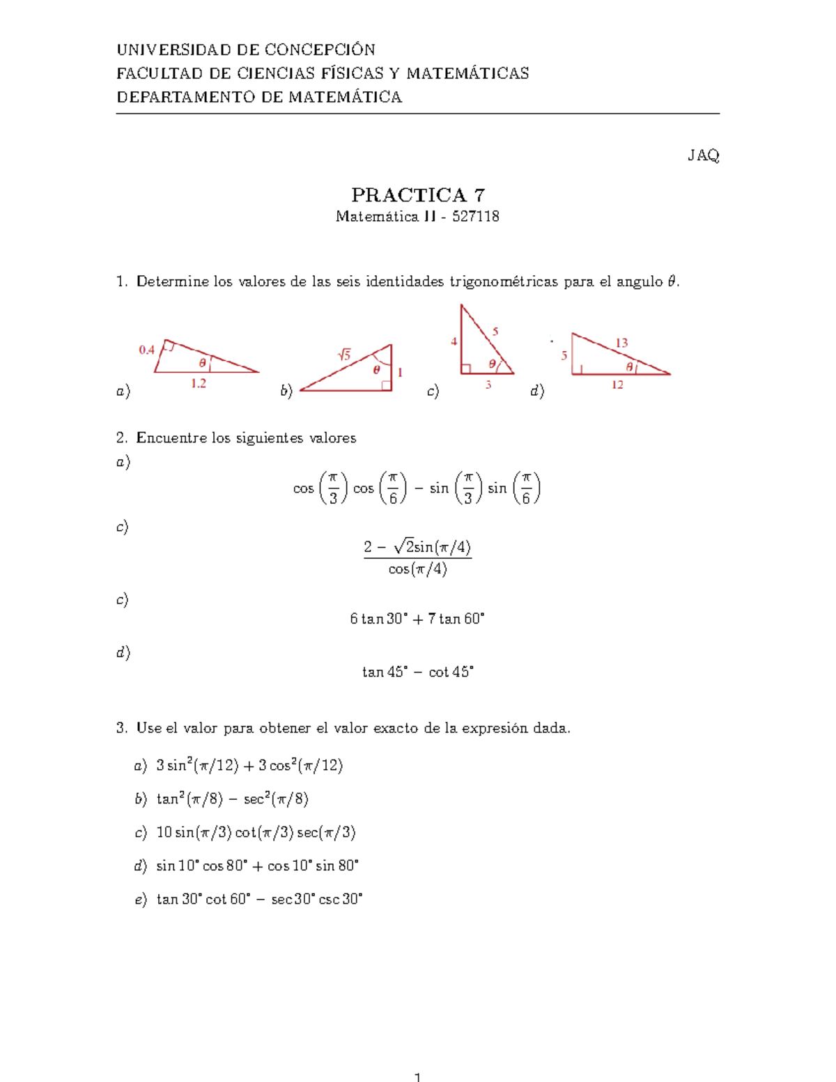 Práctica 7 - practica de trigonometría - UNIVERSIDAD DE CONCEPCIÓN ...