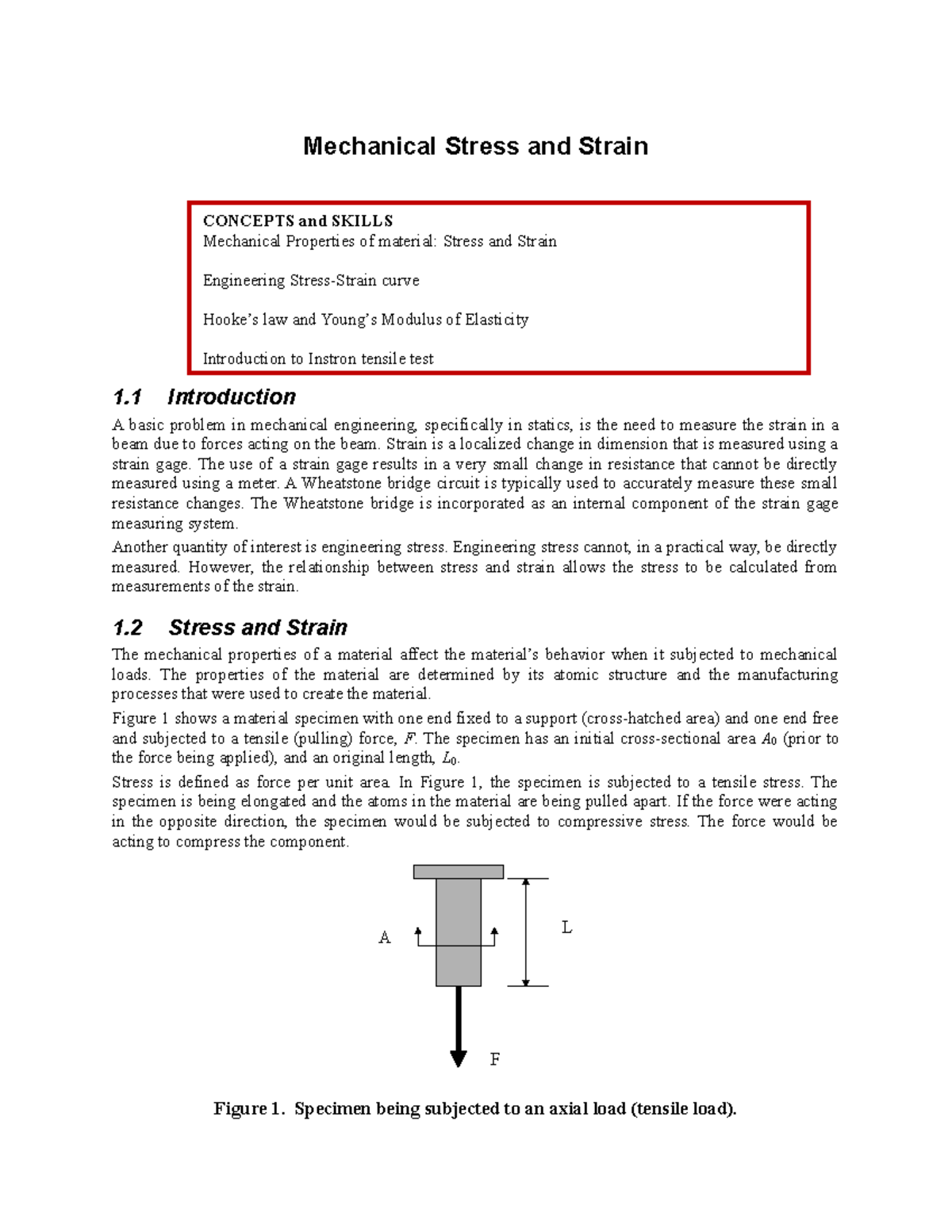 Week 11 - Mechanical Stress and Strain Reading Material - Mechanical ...