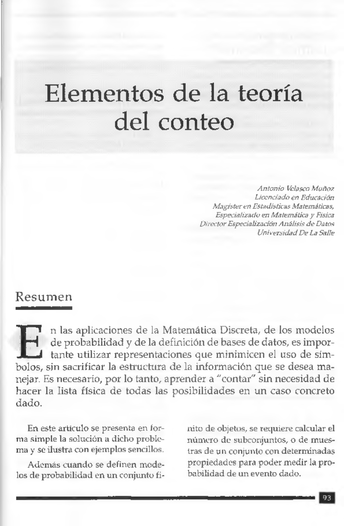 Elementos de la teoría del conteo - Elementos de la teoría del conteo A ntonio Velasco M uñoz ...