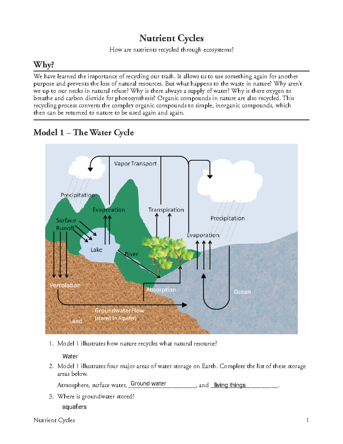 Iker Ramirez Gomez - 22 Nutrient Cycles-S - Nutrient Cycles 1 Nutrient ...
