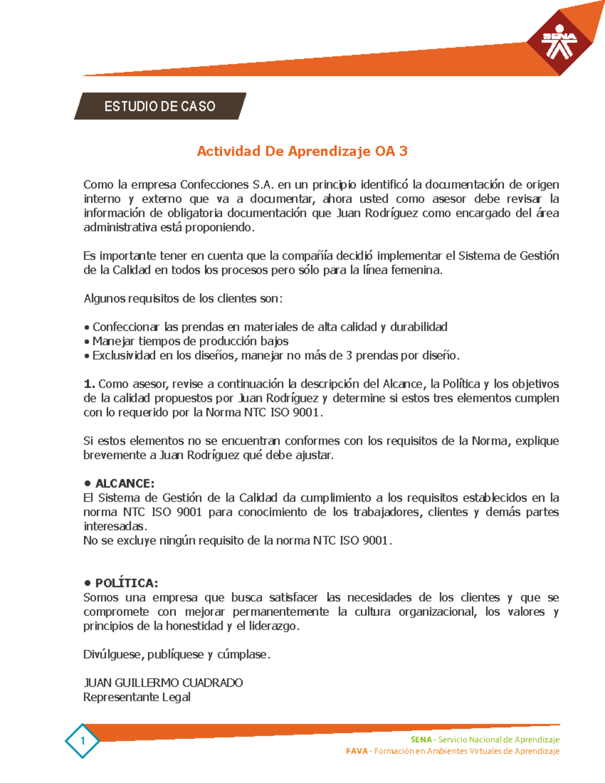 AA3-Ev1Caso AA 3 - Caso AA3 - Como la empresa Confecciones S. en un ...
