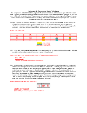 Mendel Genetics Problem Set Answer Key - Assignment #1: Mendelian ...