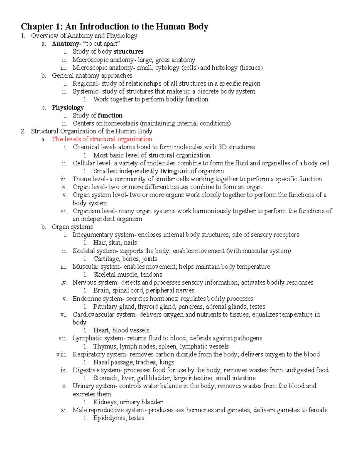 KAAP220 Study Guide - n/a - Chapter 1: An Introduction to the Human ...