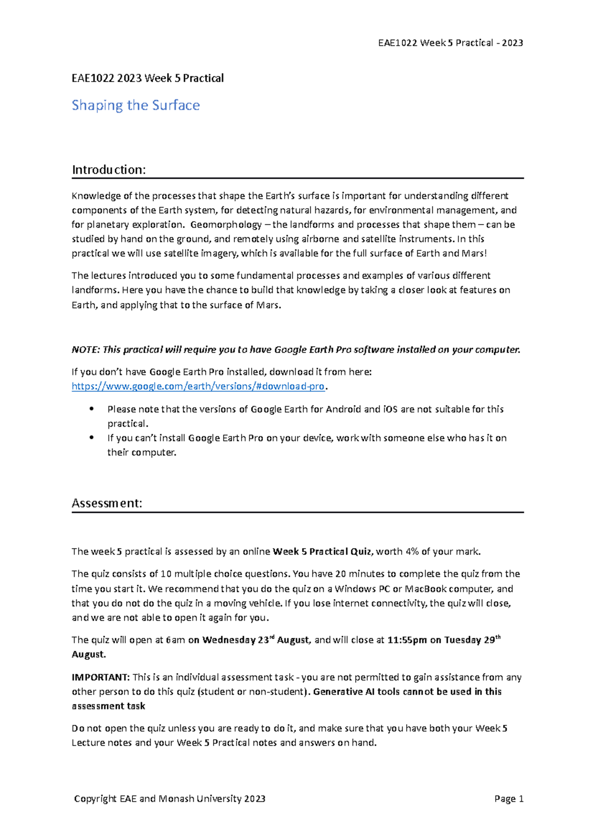 EAE1022 2023 Week 5 Practical - EAE1022 2023 Week 5 Practical Shaping ...