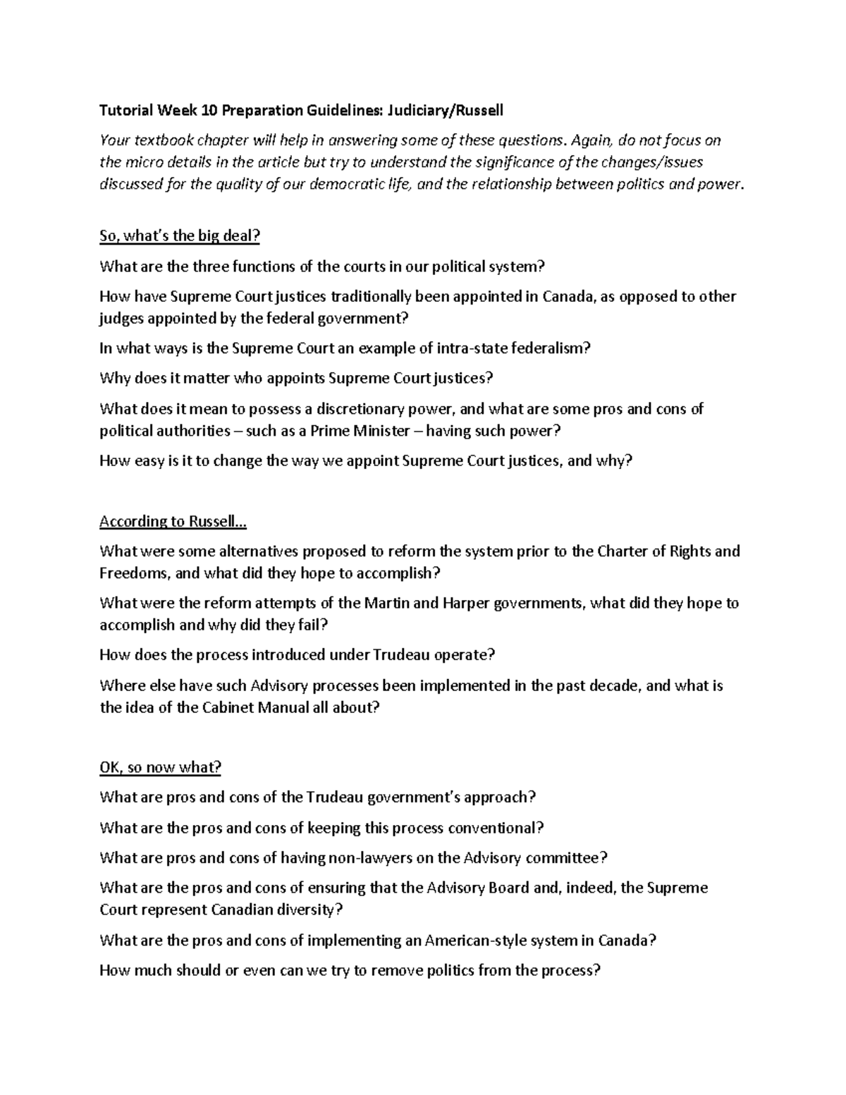 W10 russell tutguide - week 10 tutorial guide - Tutorial Week 10 ...