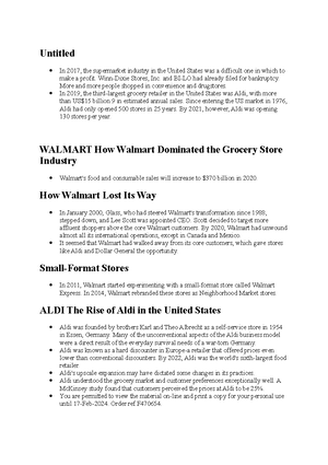 ALDI vs WALMART Case Study - Educational material supplied by The Case ...