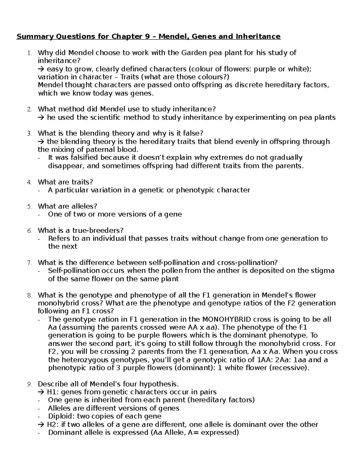 Summary For Chapter 9 Summary Questions For Chapter 9 Mendel Genes summary-for-chapter-9-summary-questions-for-chapter-9-mendel-genes