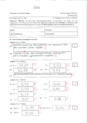Problem set 05 - Technical University of Munich MA9712 Statistics for ...