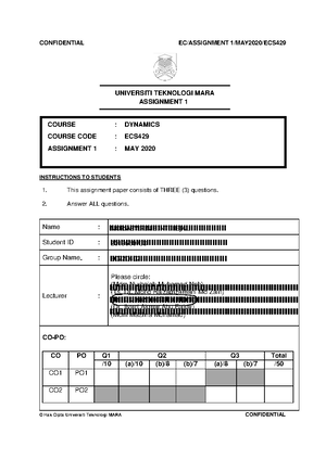 Lab sheet 1 - Free Vibration Experiment -Student (Open ended) - Applied ...