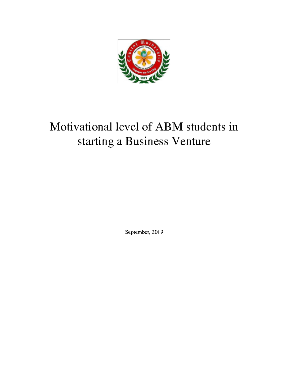 Motivational level of ABM students in starting a Business Venture ...