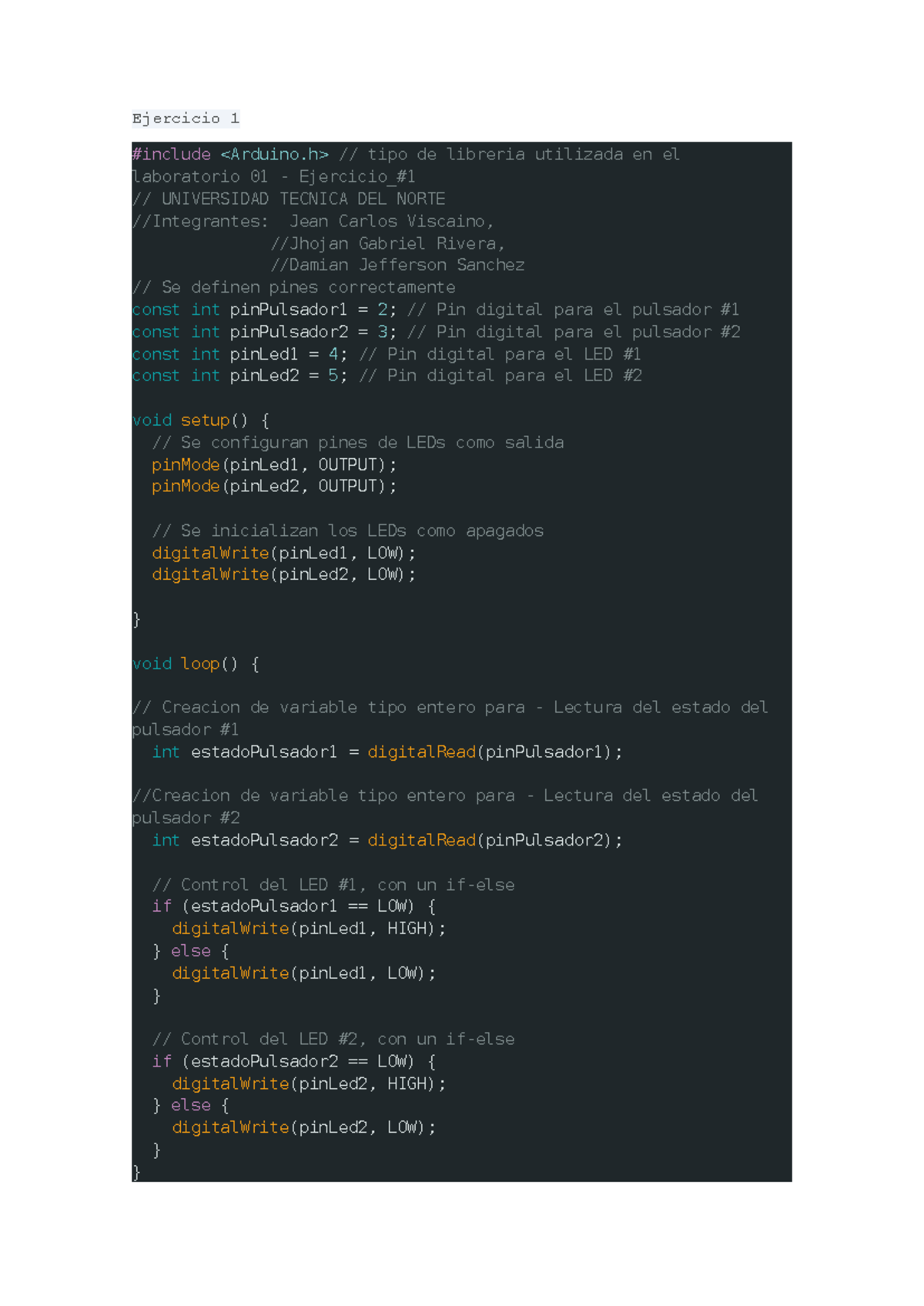 Codigos de arduino - Es un link a mi repositorio de Tinkercad - Ejercicio 1 #include - Studocu