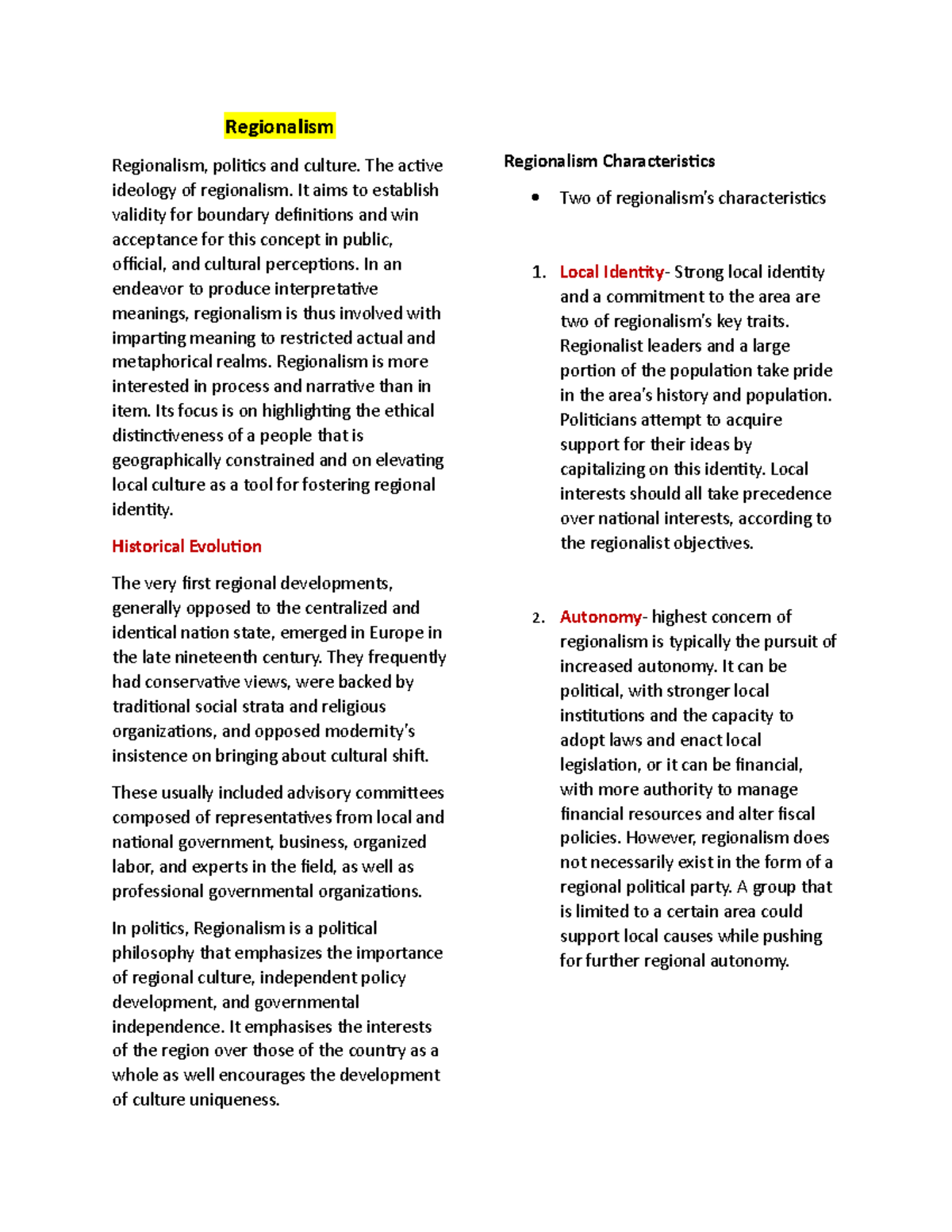 Regionalism - Regionalism Regionalism, politics and culture. The active ...