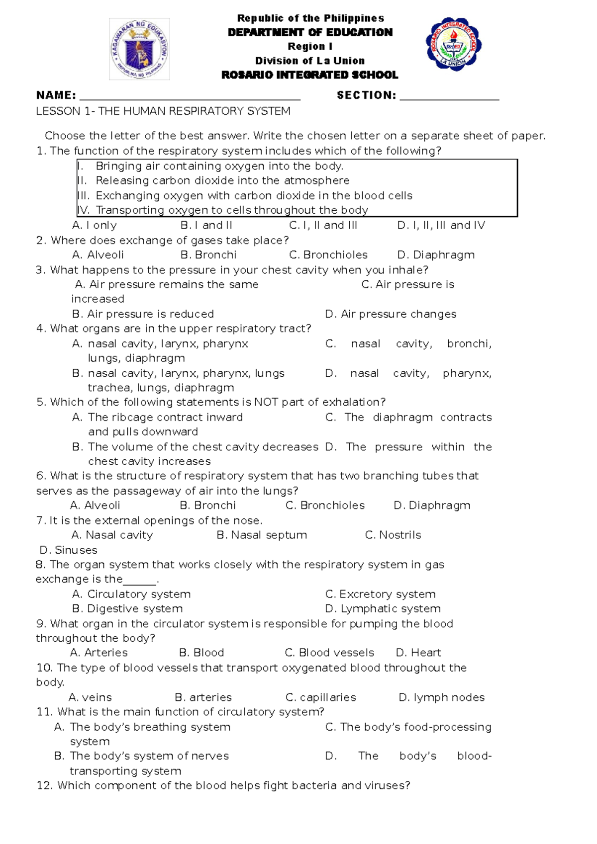 G9 Q1M1 Activity - PUBLIC SCHOOL TEACHER - NAME