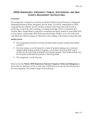 SPSS Homework 1 - SPSS HOMEWORK: FREQUENCY TABLES, HISTOGRAMS, AND BAR CHARTS ASSIGNMENT - Studocu