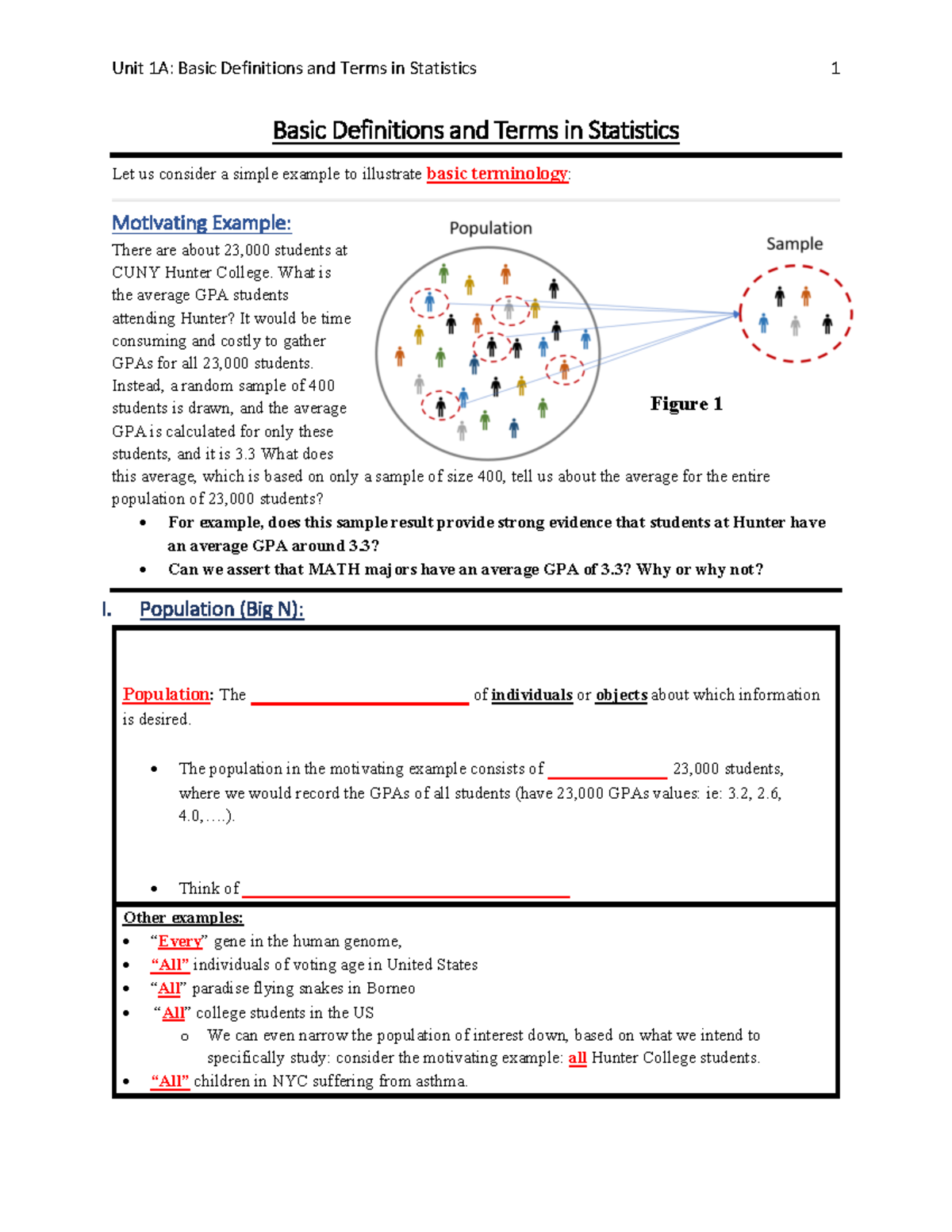 Basic Definitions and Terms in Statistics - What is the average GPA ...