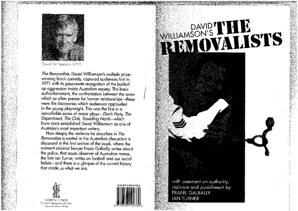David Williamson - The Removalists - The basic authoritarianism, the ...