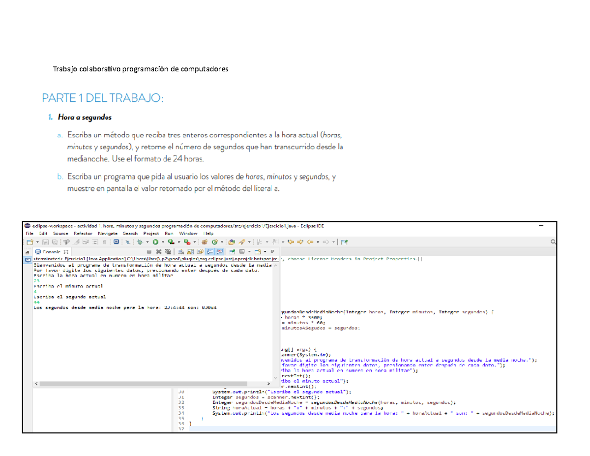 Trabajo colaborativo programación de computadores - Español - Studocu