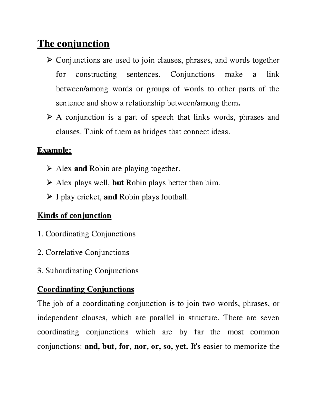 The conjunction - The conjunction Conjunctions are used to join clauses ...