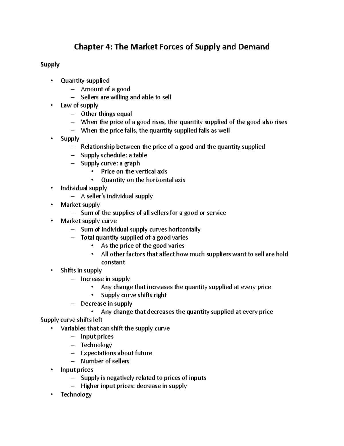 Chapter 4 - Part 4 - The Market Forces of Supply and Demand - Chapter 4 ...