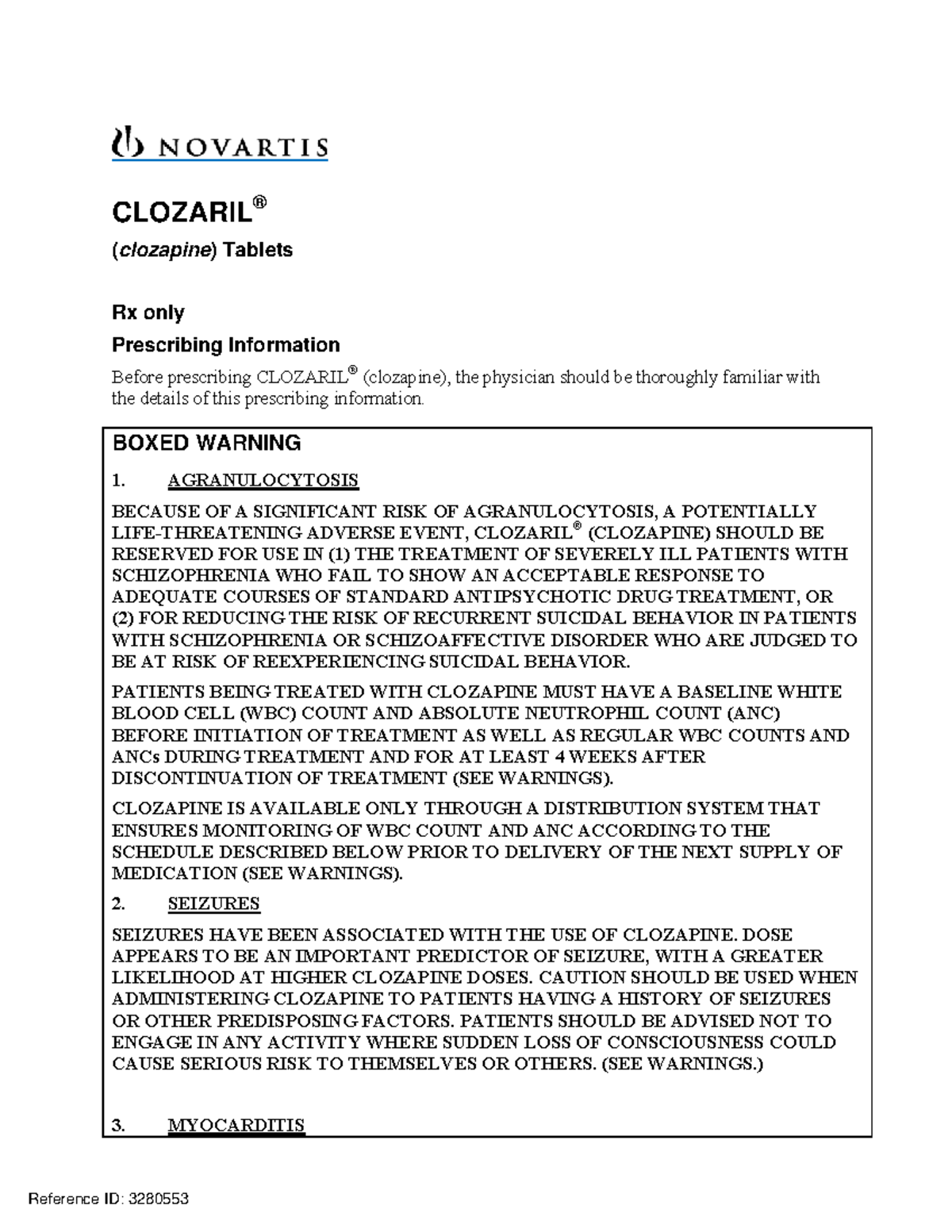 Cloracil - CLOZARIL ® (clozapine) Tablets Rx only Prescribing ...