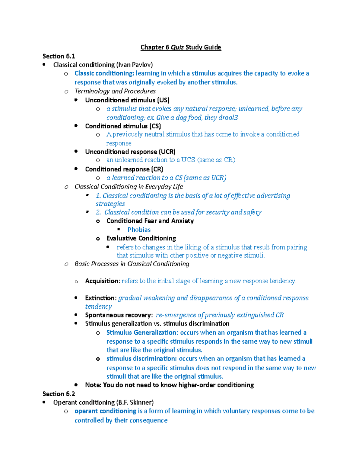 Chapter 6 Quiz Study Guide - Chapter 6 Quiz Study Guide Section 6 ...