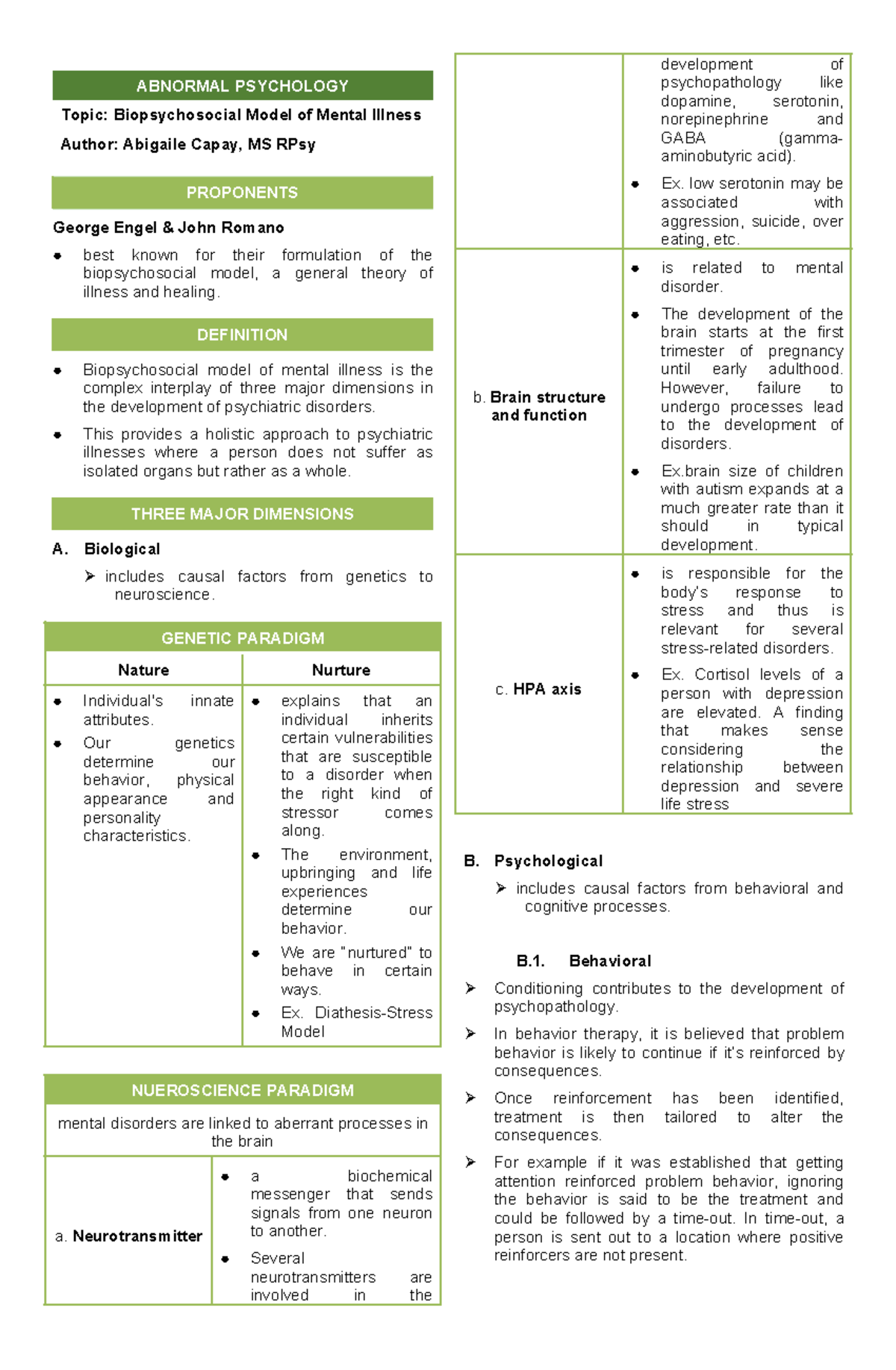 Biopsychosocial Model of Mental Illness - DEFINITION Biopsychosocial ...