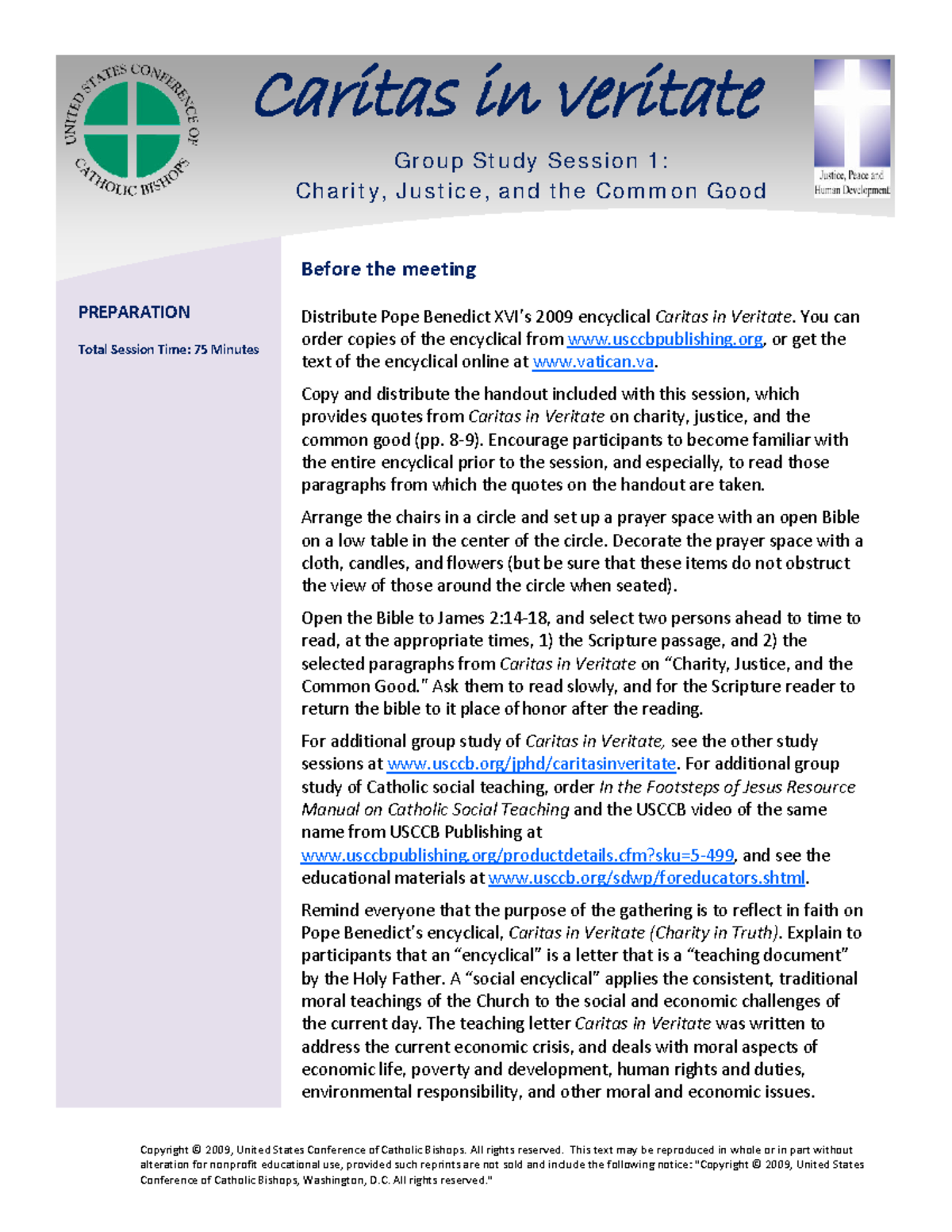 Caritas in veritate-study-guide-1 - Copyright © 2009, United States ...