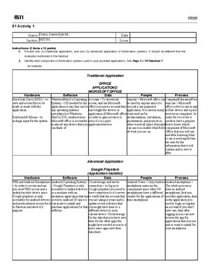 01 Assignment 1 - STI ACTIVITY - 01 Assignment 1 IT Name Clavio, Darren ...