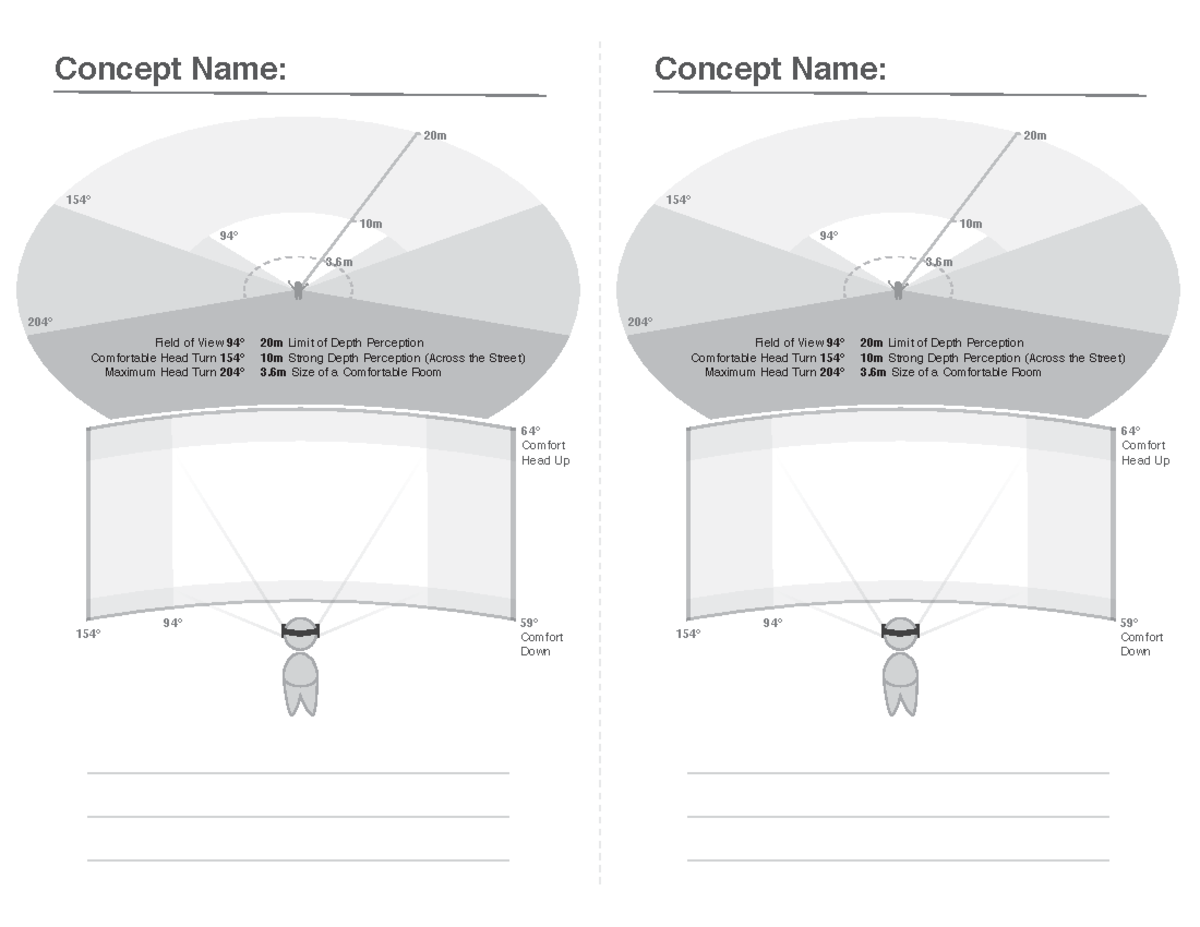 VR Sketch Sheets and Paper Prototype Public - Concept Name: 154º 204º ...