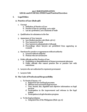 2018 GN Legal Ethics - Summary - LEGAL AND JUDICIAL ETHICS 2018 GOLDEN ...