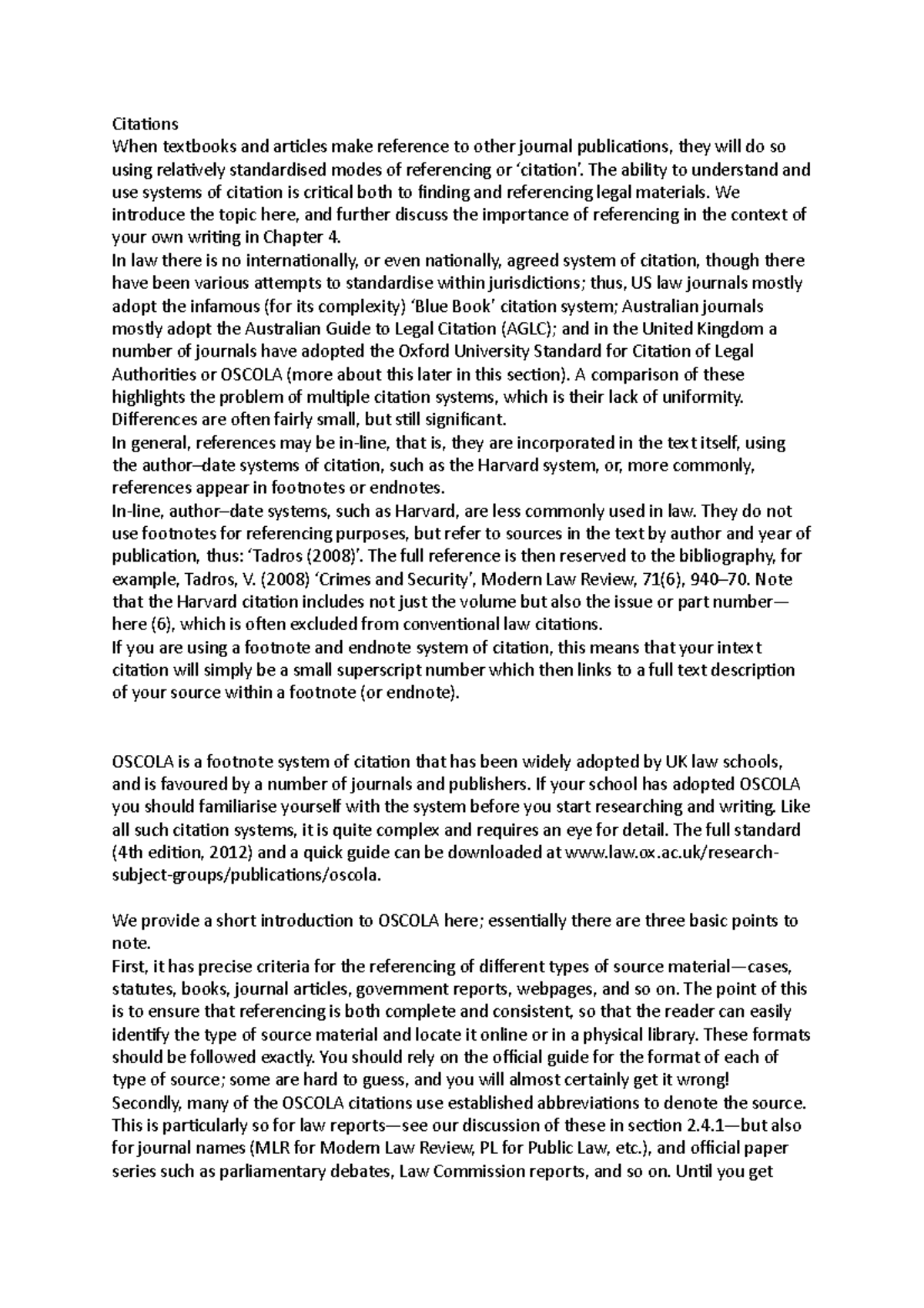 Literary Sources Pt2 - Lecture notes 2 - Citations When textbooks and ...