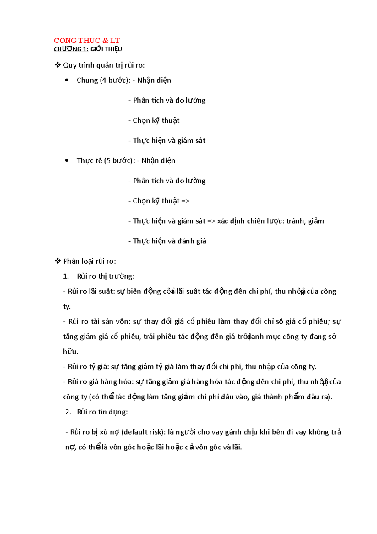 QTRR-DAP-AN-CUOI-DHTP - CONG THUC & LT CH ƯƠNG 1: GI ỚI THI U Ệ Quy ...