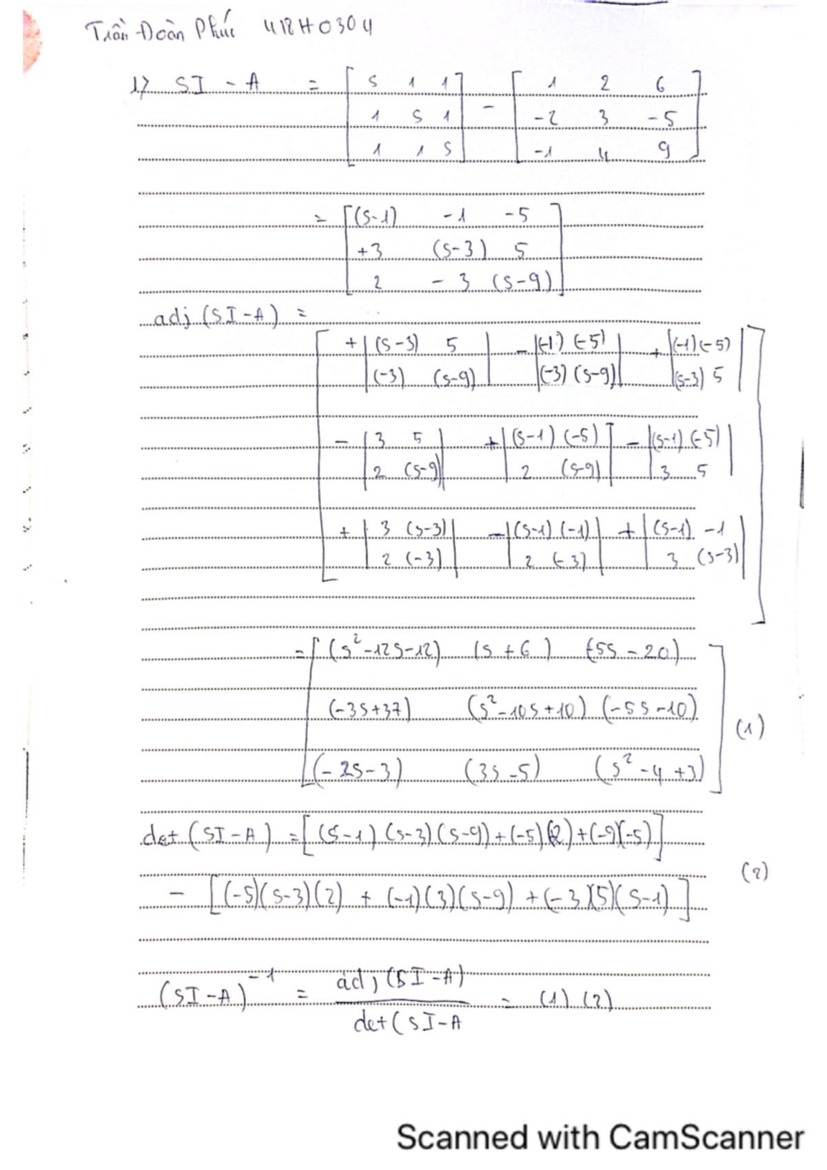 Tran Doan Phuc 418h0304 - Đại số tuyến tính - Studocu