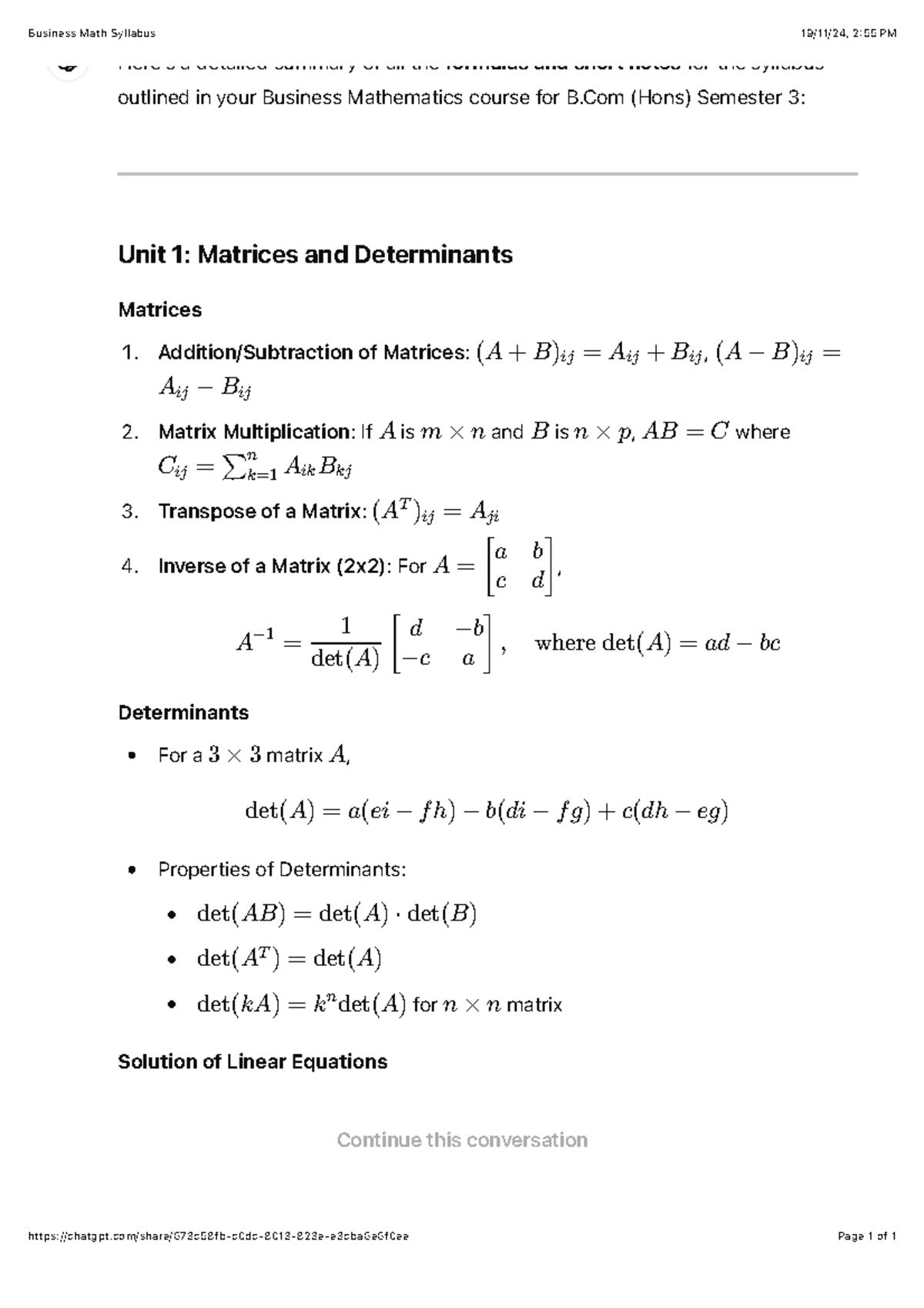 Business Math Syllabus - Studocu