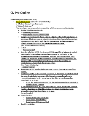 Barbri Civ Pro - Notes from Course - Barbri Civ Pro 11 key areas ...