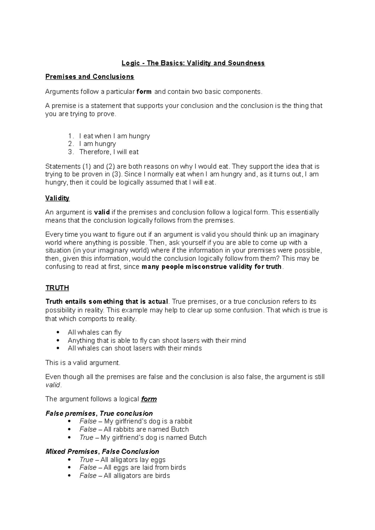 Logic - General Notes - Logic - The Basics: Validity and Soundness ...