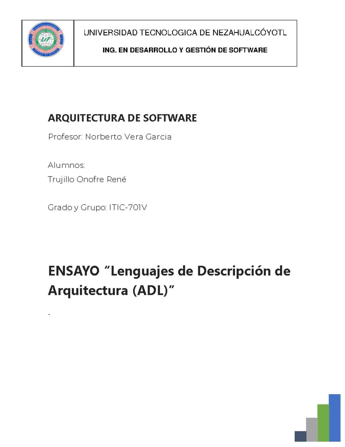 Ensayo - Lenguajes de Descripción de Arquitectura (ADL) - ING. EN ...