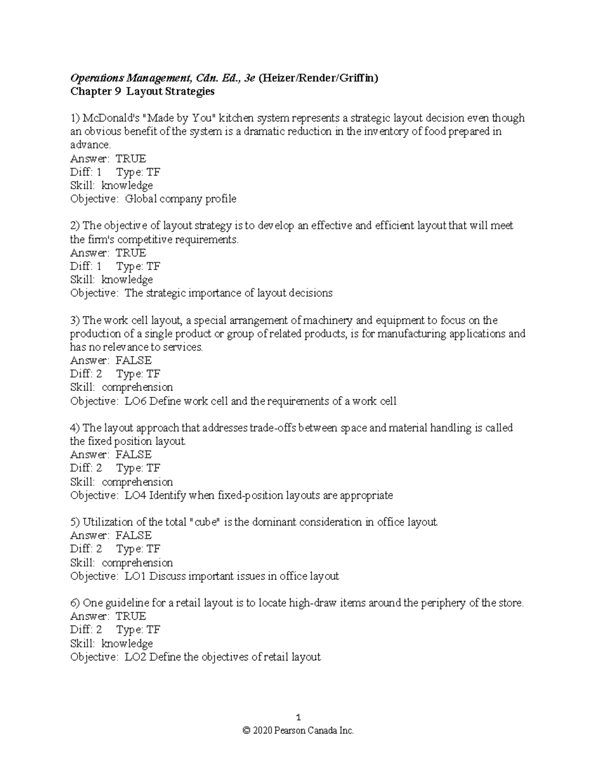 Chapter 9 Operations Management Cdn Ed 3e Heizerrendergriffin 