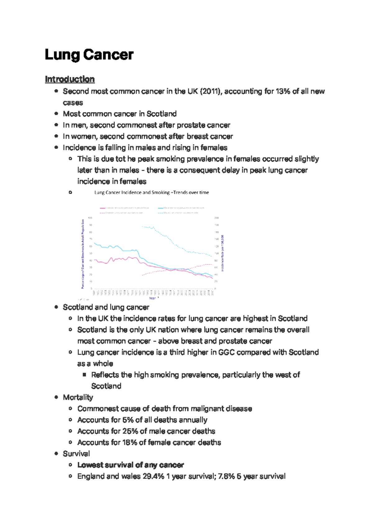 Lung Cancer - L u n g C a n c e r Introduction Second most common ...