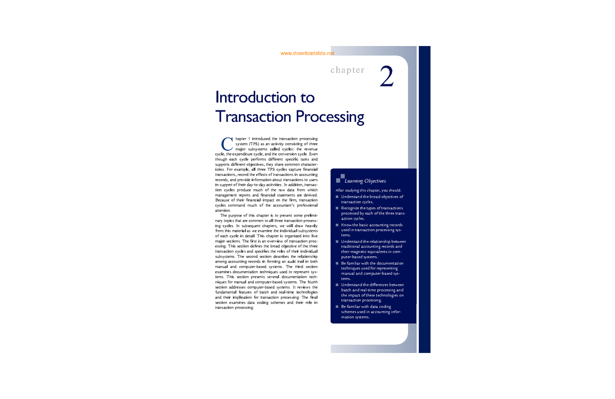 AIS+CH+02+-+Introduction+to+transaction+processing - chapter 2 Introduction to Transaction - Studocu
