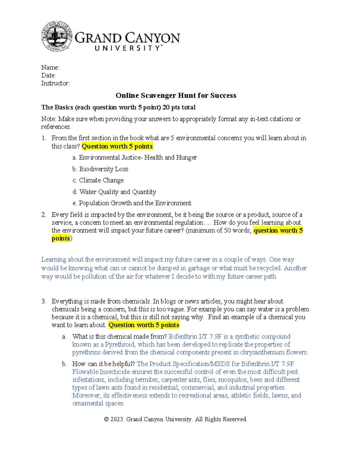 BIO-220Scavenger Hunt - Name: Date: Instructor: Online Scavenger Hunt ...