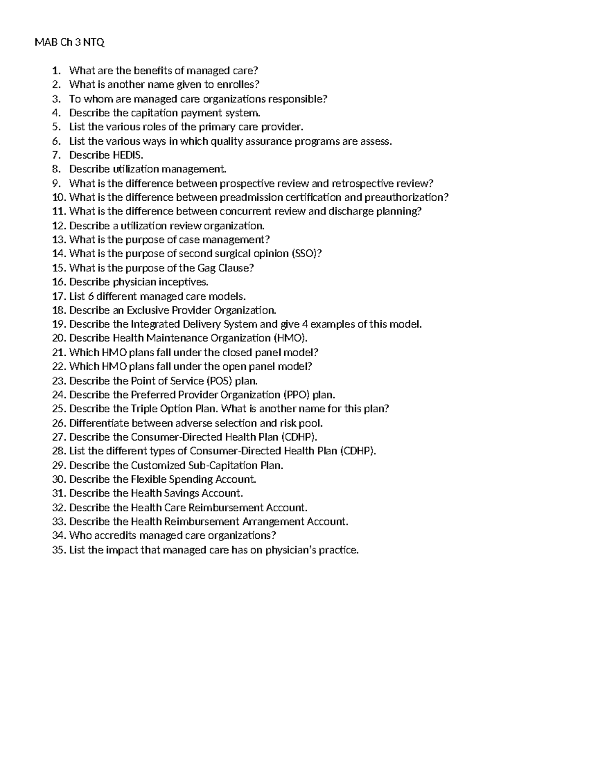 MAB Ch 3 NTQ-1 - Assignment questions - MAB Ch 3 NTQ 1. What are the ...